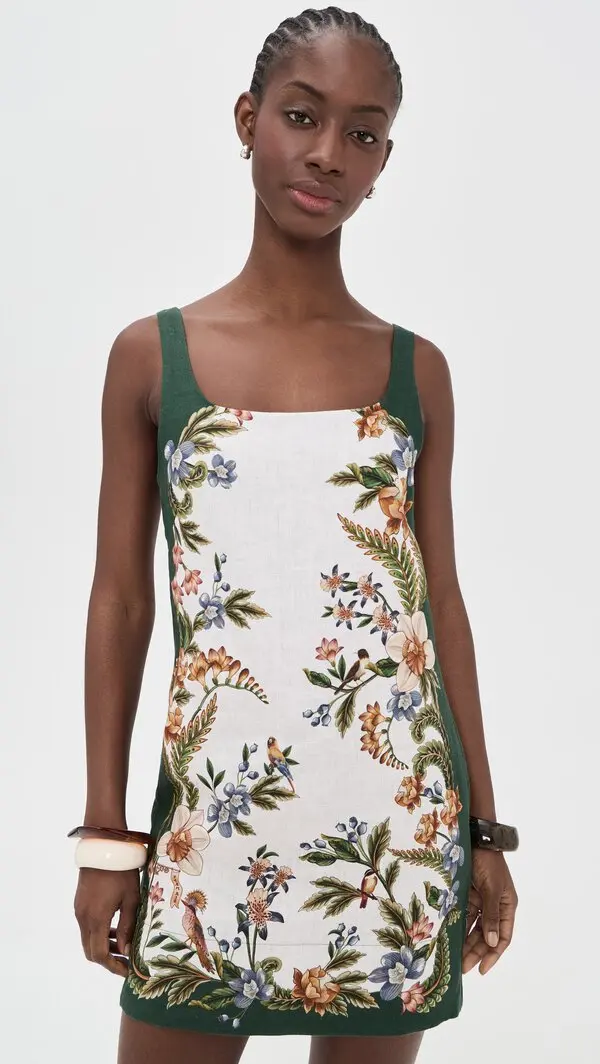 Farm Rio Botanical Print Mini Dress