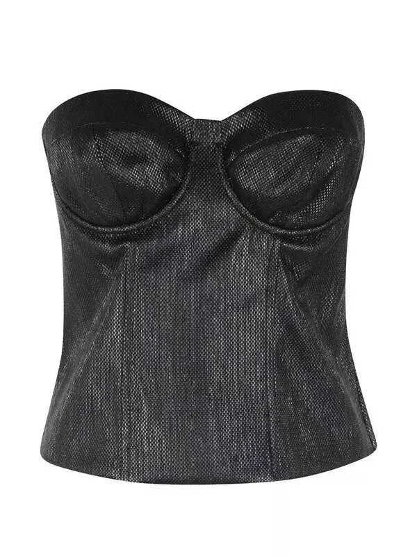 Federica Tosi Strapless Metallic Bustier - Black