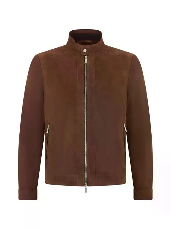 MOORER Zipped Suede Jacket