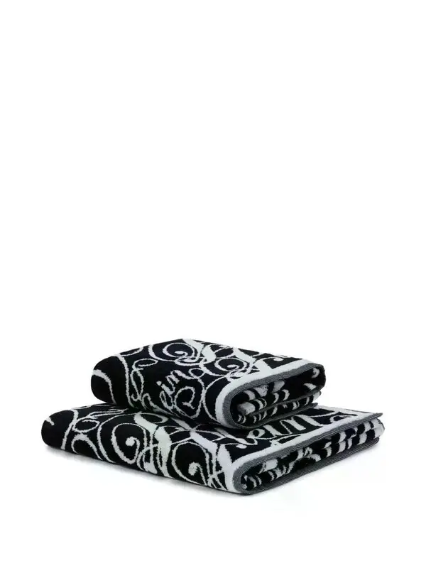 Philipp Plein Signature-pattern Guest Towel Set - Black