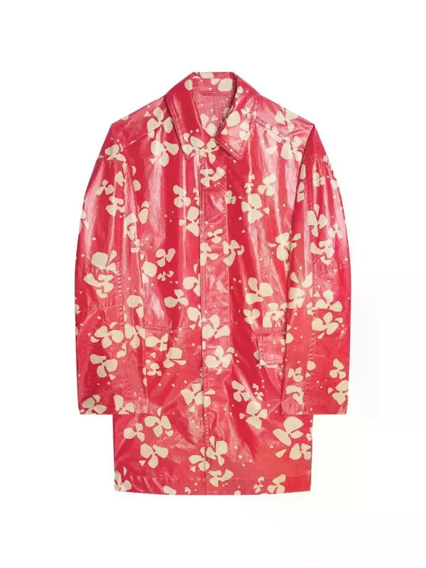 Dries Van Noten Printed Coated Coat