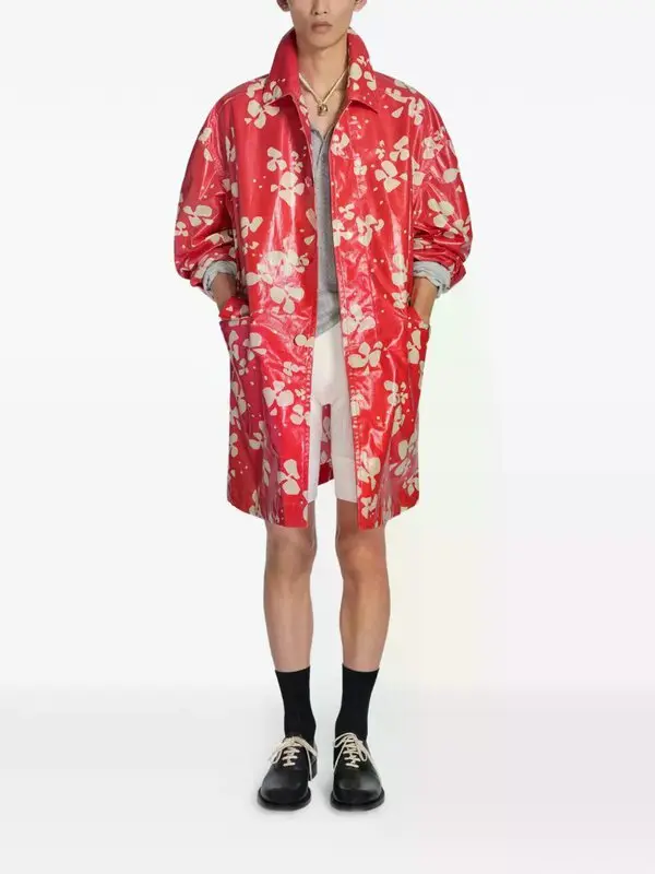 Dries Van Noten Printed Coated Coat