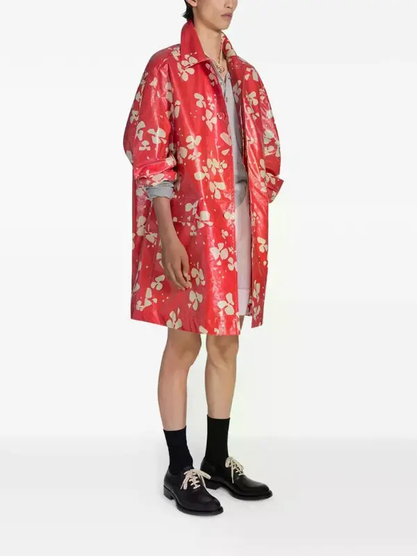 Dries Van Noten Printed Coated Coat