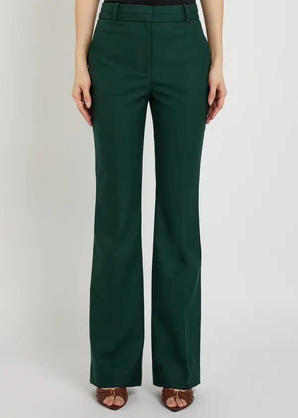 Veronica Beard Flared-leg Trousers - Dark Green