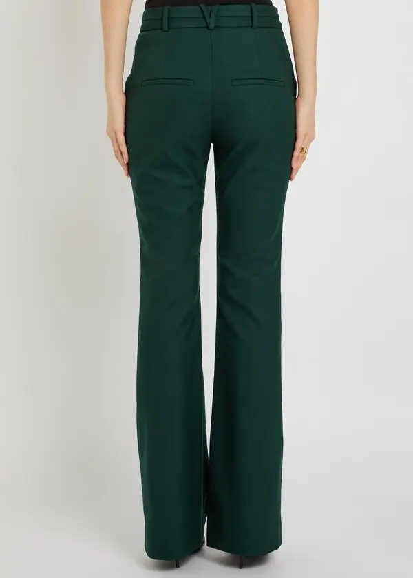 Veronica Beard Flared-leg Trousers - Dark Green