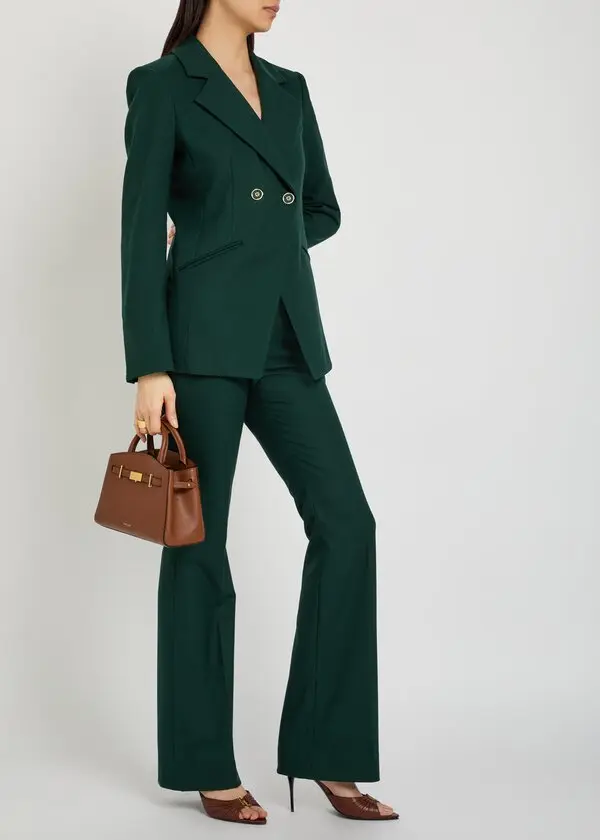 Veronica Beard Flared-leg Trousers - Dark Green