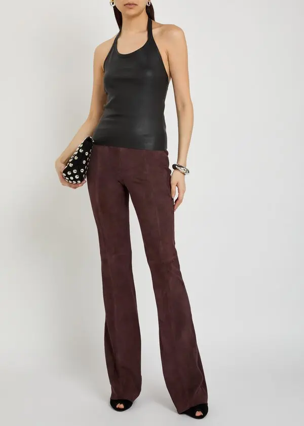 Stouls Stretch-leather Halterneck Top - Black
