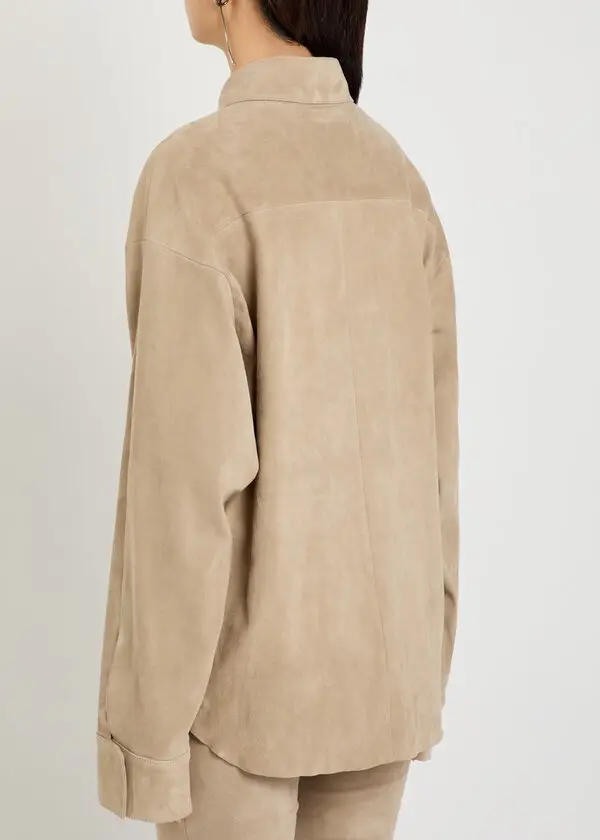 Stouls Simone Oversized Suede Shirt - Beige