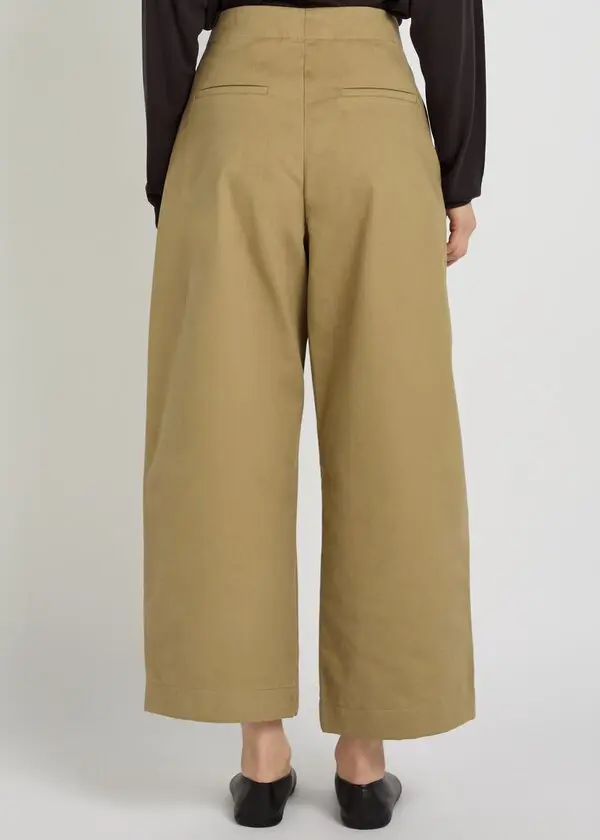 Studio Nicholson Peached Wide-Leg Cotton-Twill Trousers - Tan