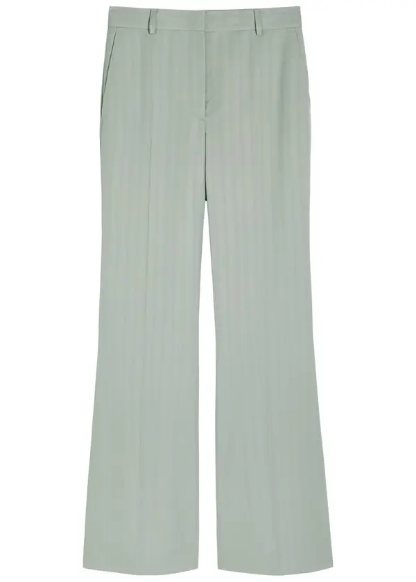 Stella McCartney Bootcut Wool Trousers - Sage