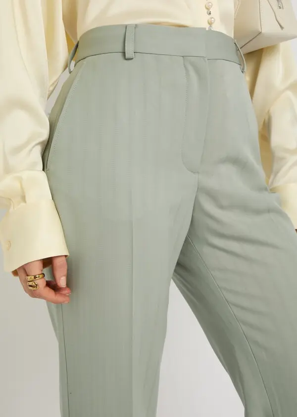 Stella McCartney Bootcut Wool Trousers - Sage