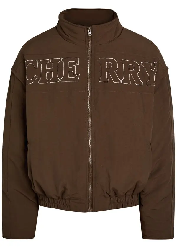 CHERRY LOS ANGELES Pit Crew Logo-embroidered Padded Nylon Jacket - Brown