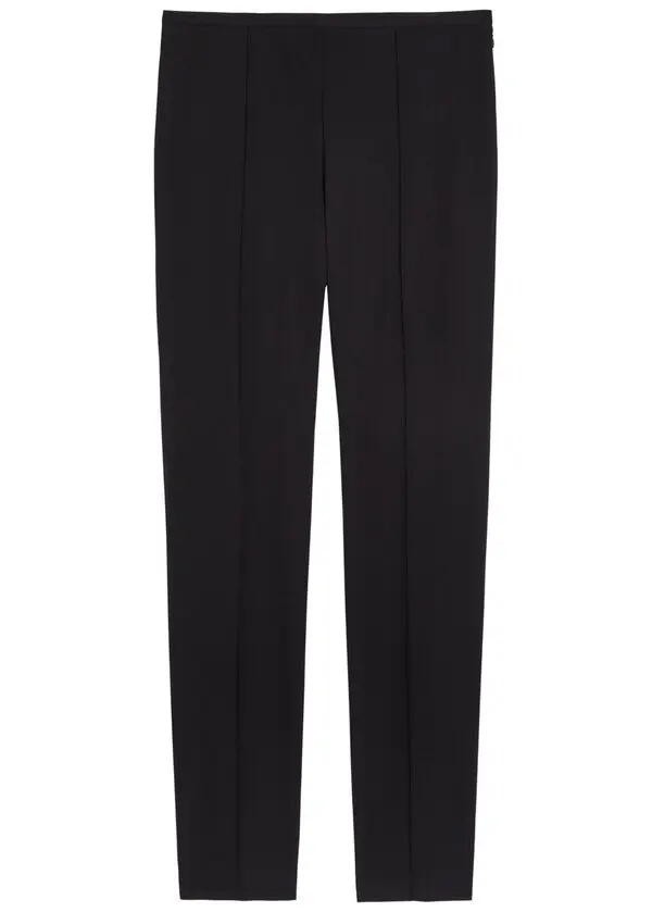 Another Tomorrow Slim-leg Stretch-wool Trousers - Black