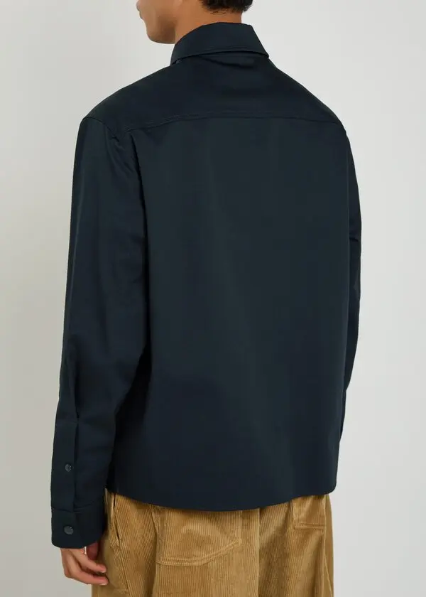 Moncler Logo Stretch-cotton Overshirt - Navy