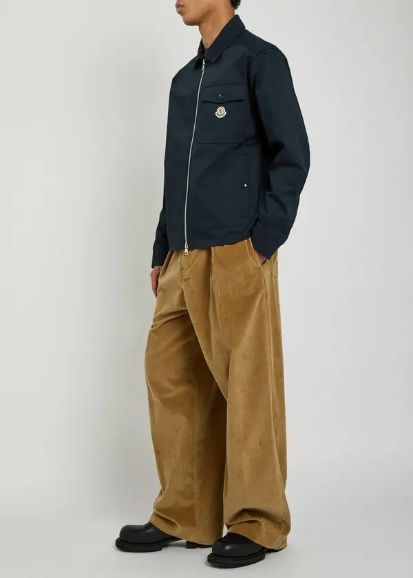 Moncler Logo Stretch-cotton Overshirt - Navy
