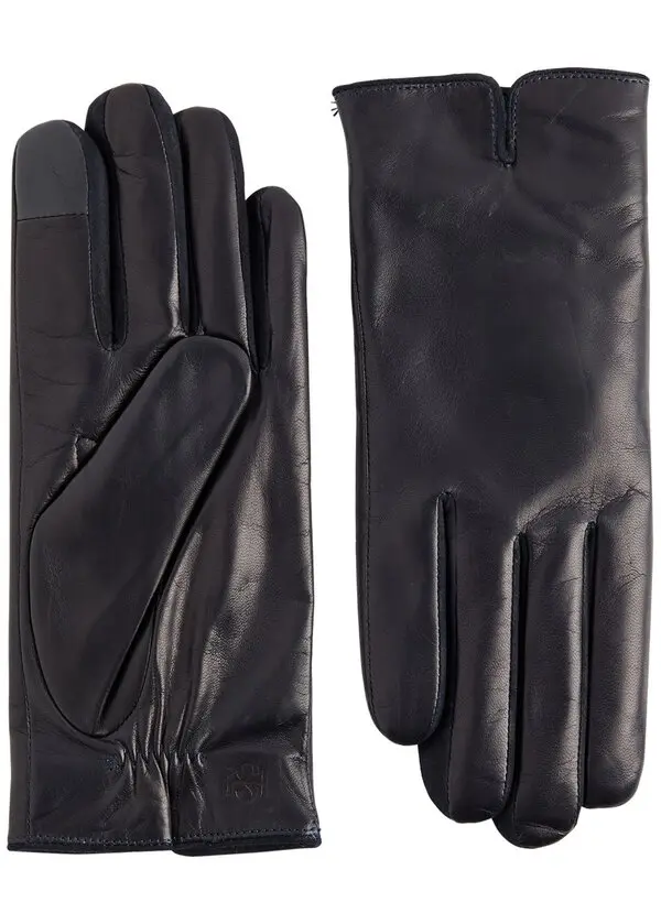 HANDSOME STOCKHOLM Essentials Leather Gloves - Navy