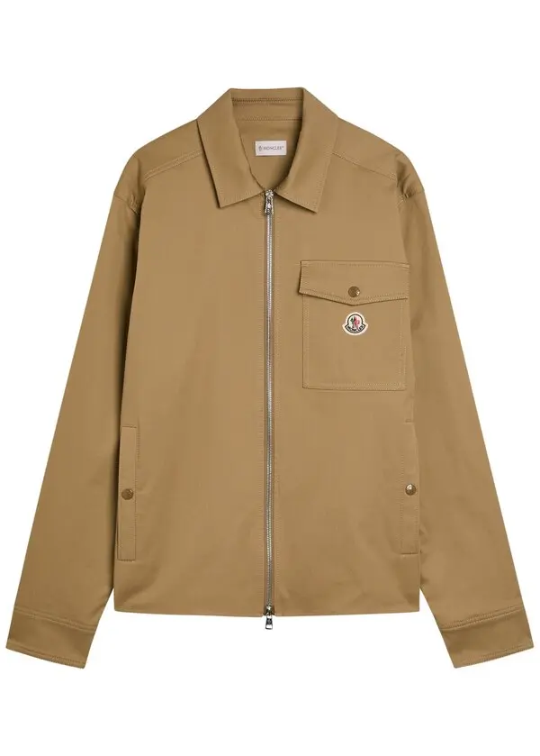Moncler Logo Stretch-cotton Overshirt - Sand
