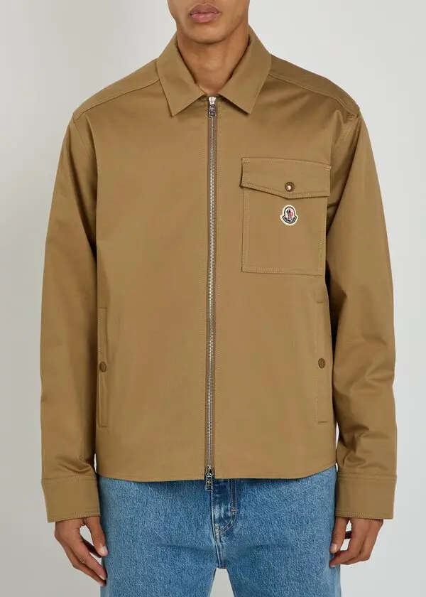 Moncler Logo Stretch-cotton Overshirt - Sand