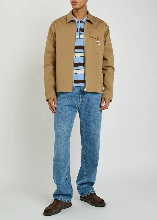 Moncler Logo Stretch-cotton Overshirt - Sand
