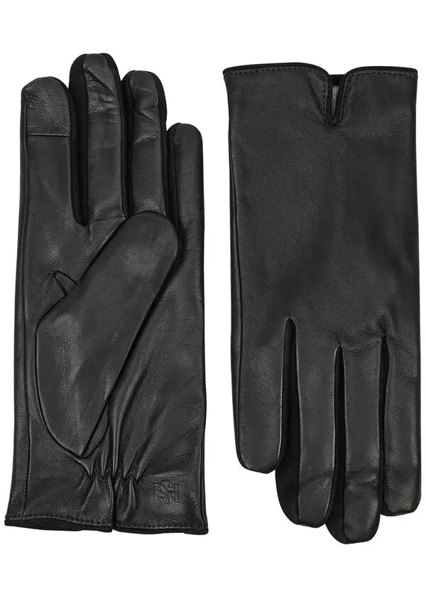 HANDSOME STOCKHOLM Essentials Leather Gloves - Black