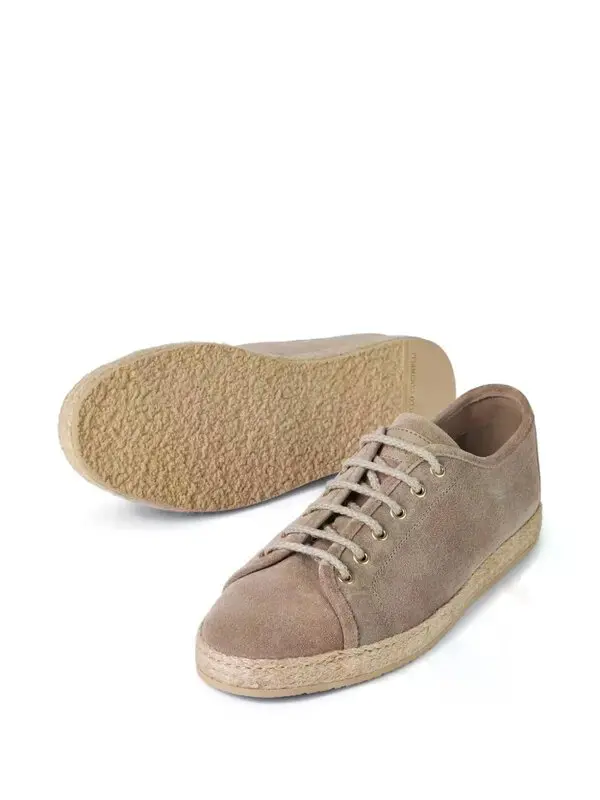 Brunello Cucinelli Rope-insert Suede Derby Espadrille Sneakers - Neutrals