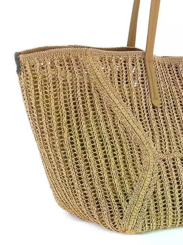 Brunello Cucinelli Woven Raffia Tote Bag - Neutrals
