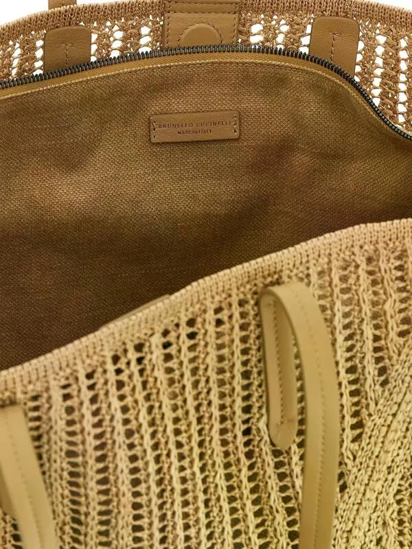 Brunello Cucinelli Woven Raffia Tote Bag - Neutrals