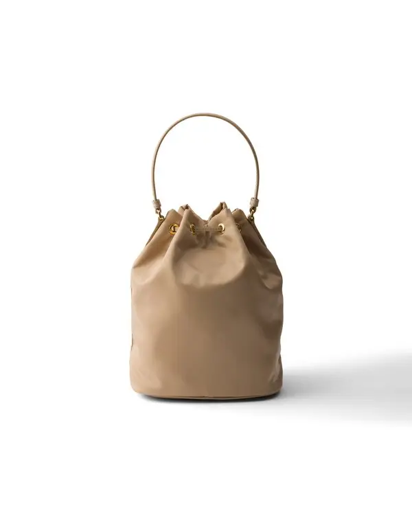Prada Duet Re-nylon Bucket Bag - Brown