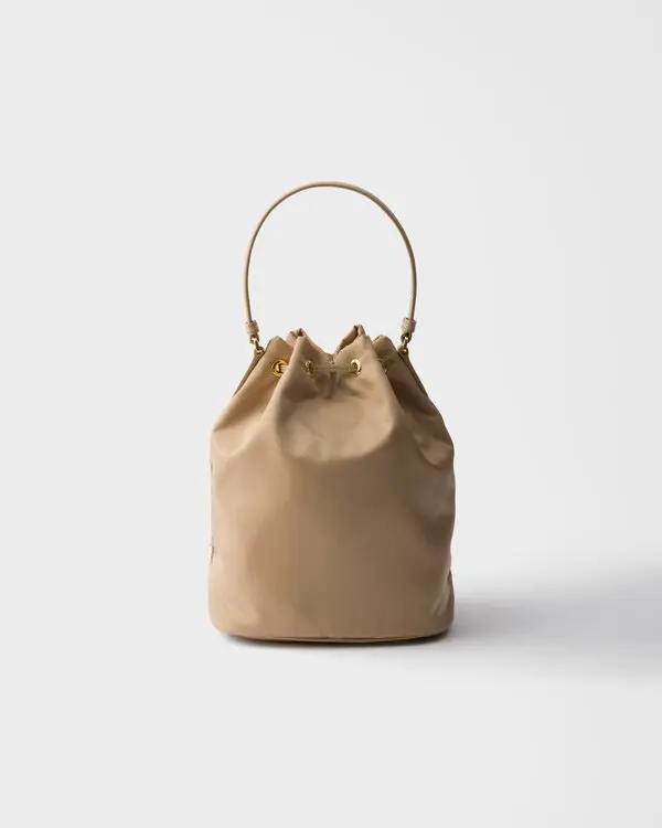 Prada Duet Re-nylon Bucket Bag - Camel Brown