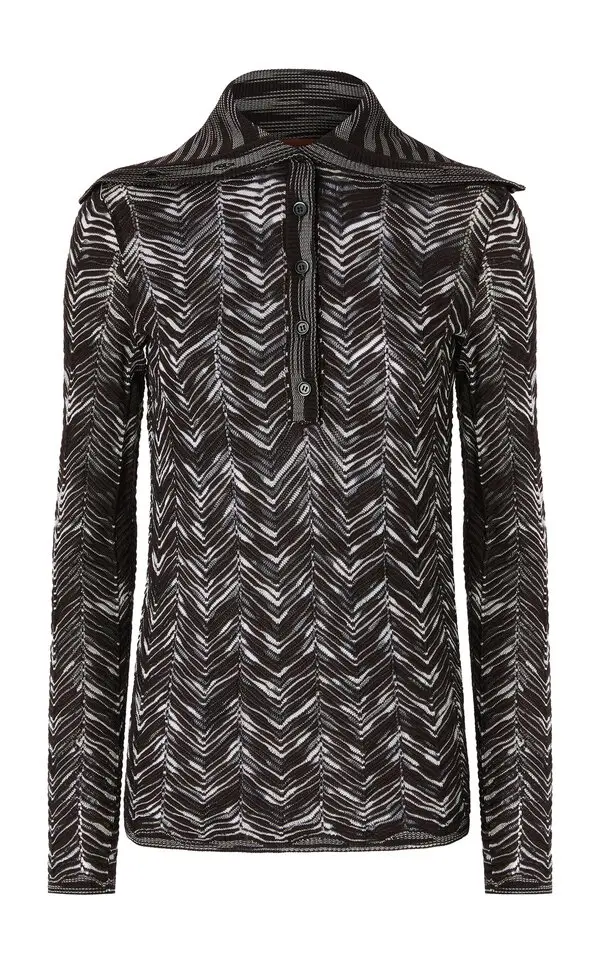 Missoni Roll-neck Chevron Stitched Sweater