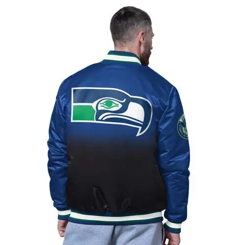 STARTER Seattle Seahawks Retro Pass Rush Varsity Jacket