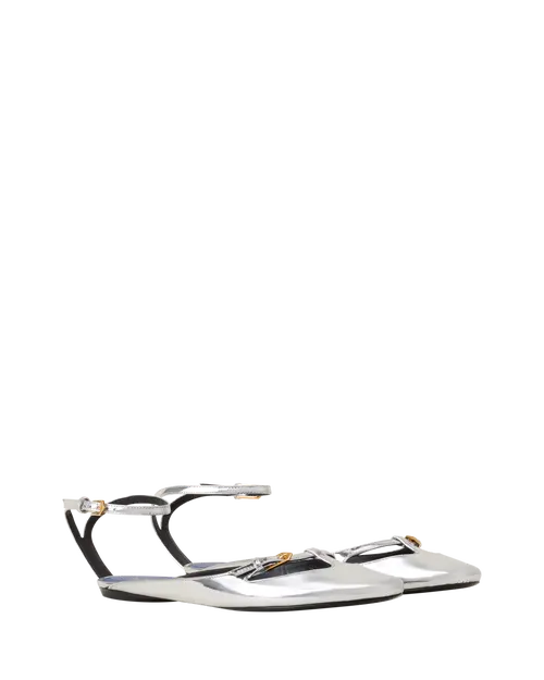 LANVIN Mary Jane Ballerina Flats - Silver
