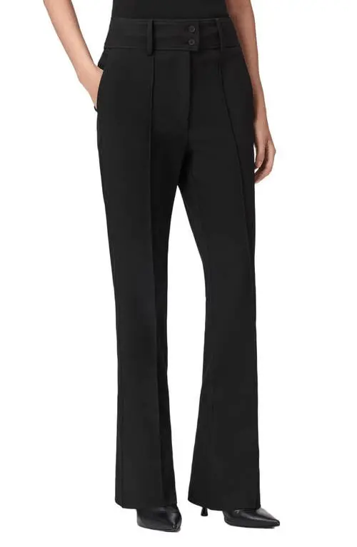 ALLSAINTS Astra Pleated Flare Leg Trousers - Black