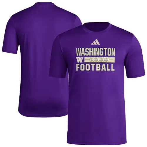 Adidas Washington Huskies Locker Laces Out Pre-game T-shirt - Purple