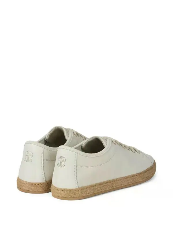 Brunello Cucinelli Rope-insert Suede Sneakers - White
