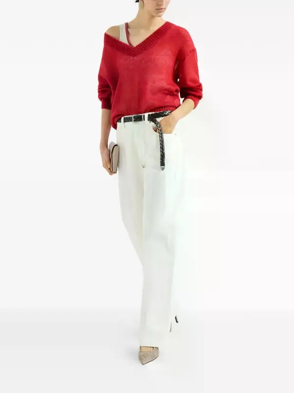 Brunello Cucinelli V-neck Knitted Sweater