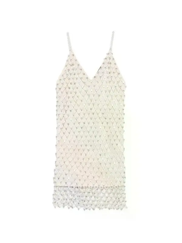 Maje Beaded V-neck Mini Dress
