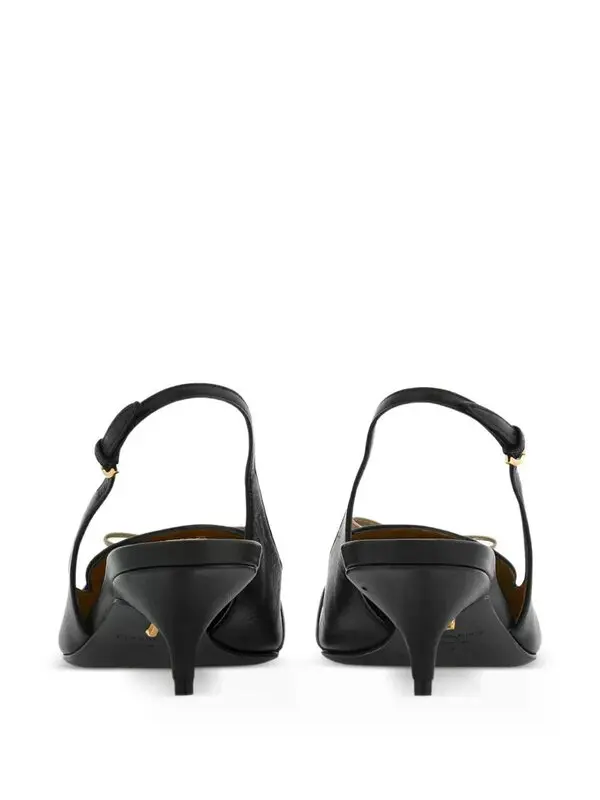 FERRAGAMO Pointed Bow-detail Slingback Pumps - Black