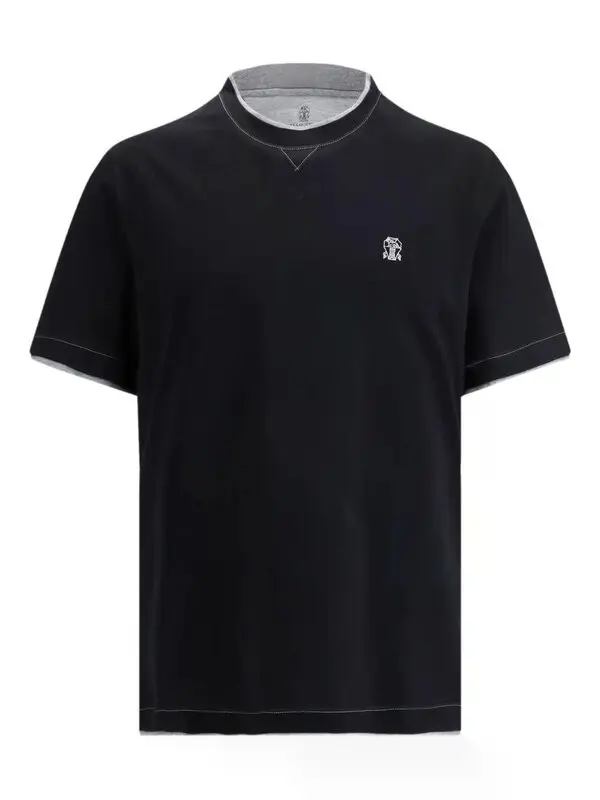 Brunello Cucinelli Embroidered-logo T-shirt - Black
