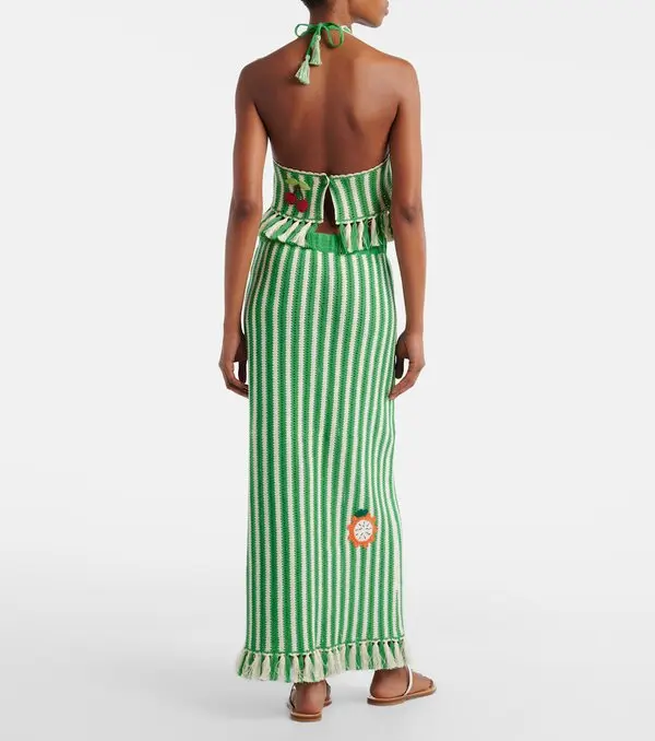 ALEMAIS Alémais Sundae Crochet Embroidered Maxi Skirt
