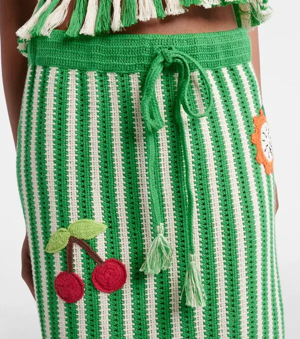 ALEMAIS Alémais Sundae Crochet Embroidered Maxi Skirt