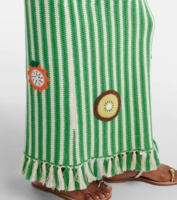 ALEMAIS Alémais Sundae Crochet Embroidered Maxi Skirt