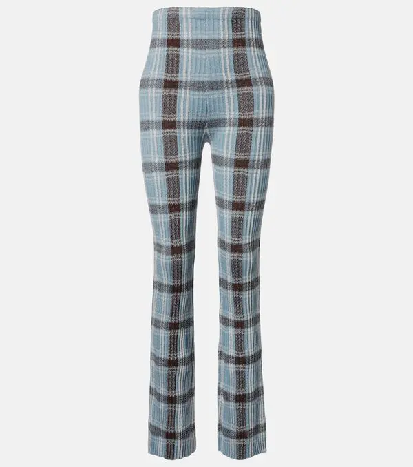 Acne Studios Checked Wool-blend Slim Pants - Blue