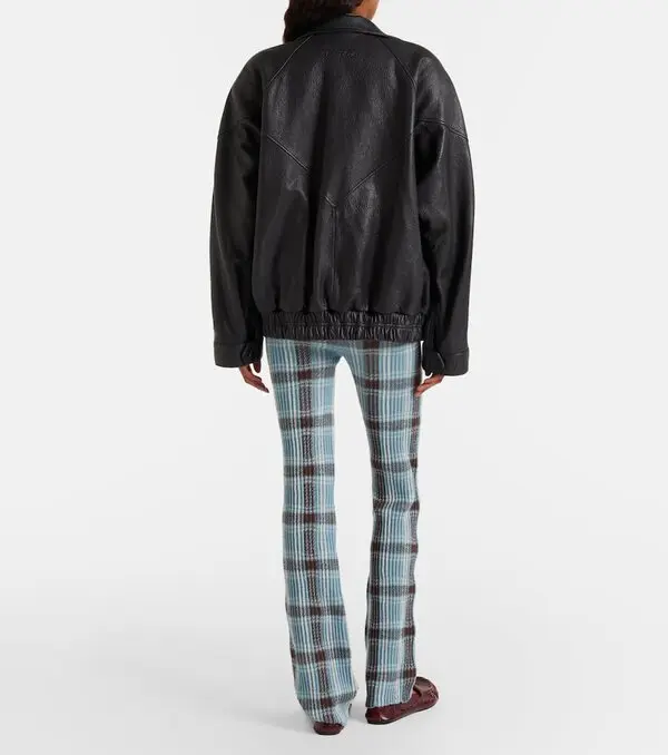 Acne Studios Checked Wool-blend Slim Pants - Blue