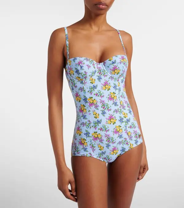 Dolce & Gabbana Floral Print One Piece Swimsuit - Multicoloured