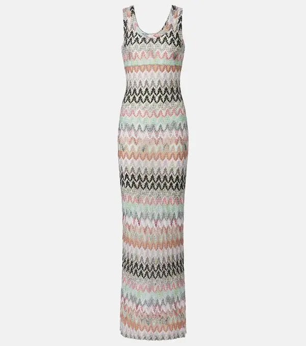 Missoni Sequined Knitted Lamé Gown