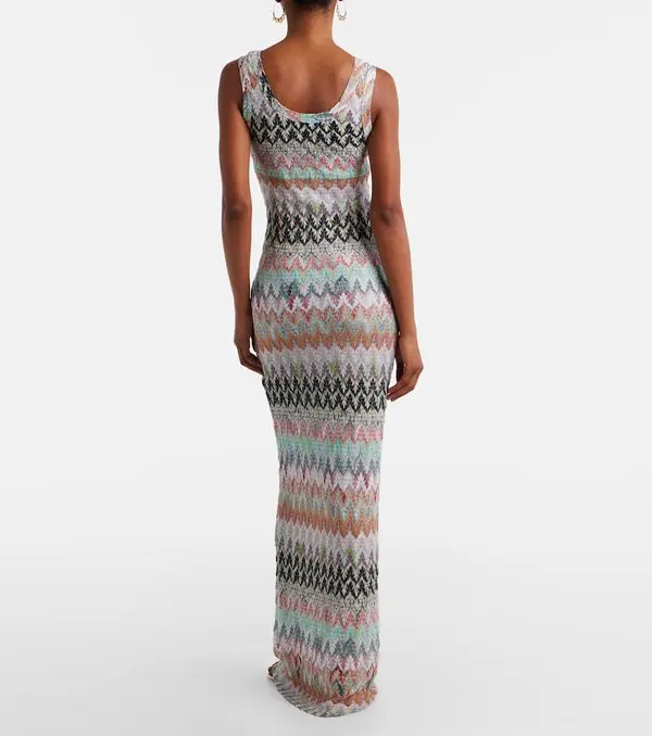 Missoni Sequined Knitted Lamé Gown