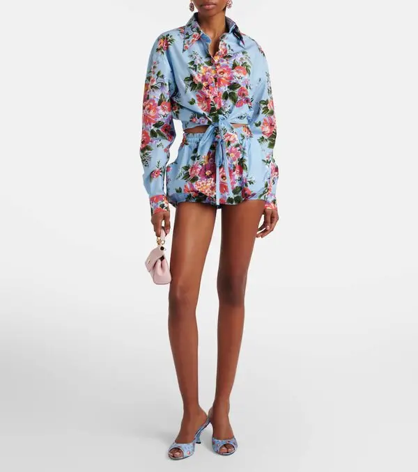 Dolce & Gabbana Floral Cotton Poplin Shorts