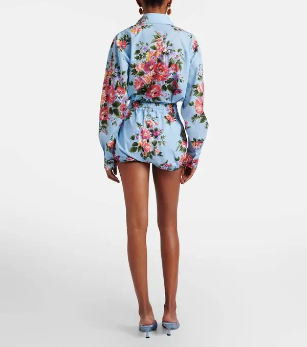 Dolce & Gabbana Floral Cotton Poplin Shorts