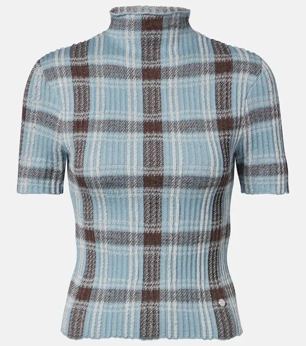 Acne Studios Kosa Checked Wool-blend Top
